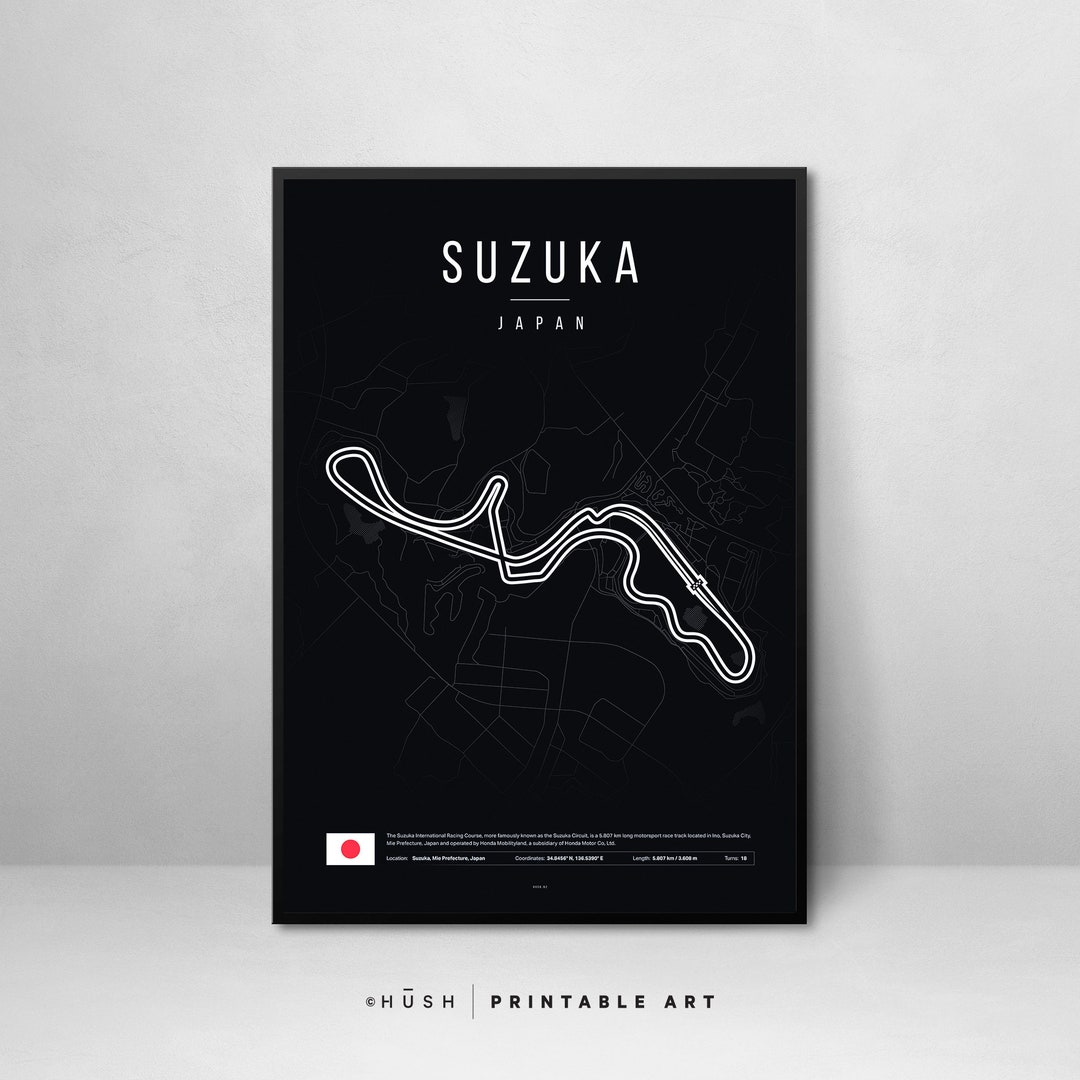 Formula 1 Suzuka Circuit Printable Wall Art Decor. Fathers Day Gift. F1 ...