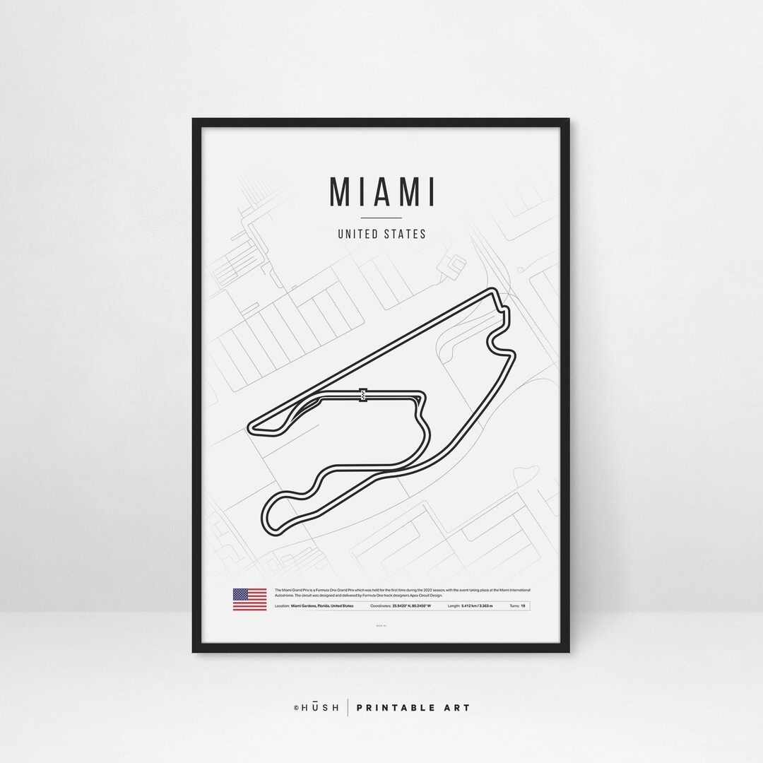 Formula 1 Miami Grand Prix Poster. the Perfect F1 Gift. Miami Grand ...