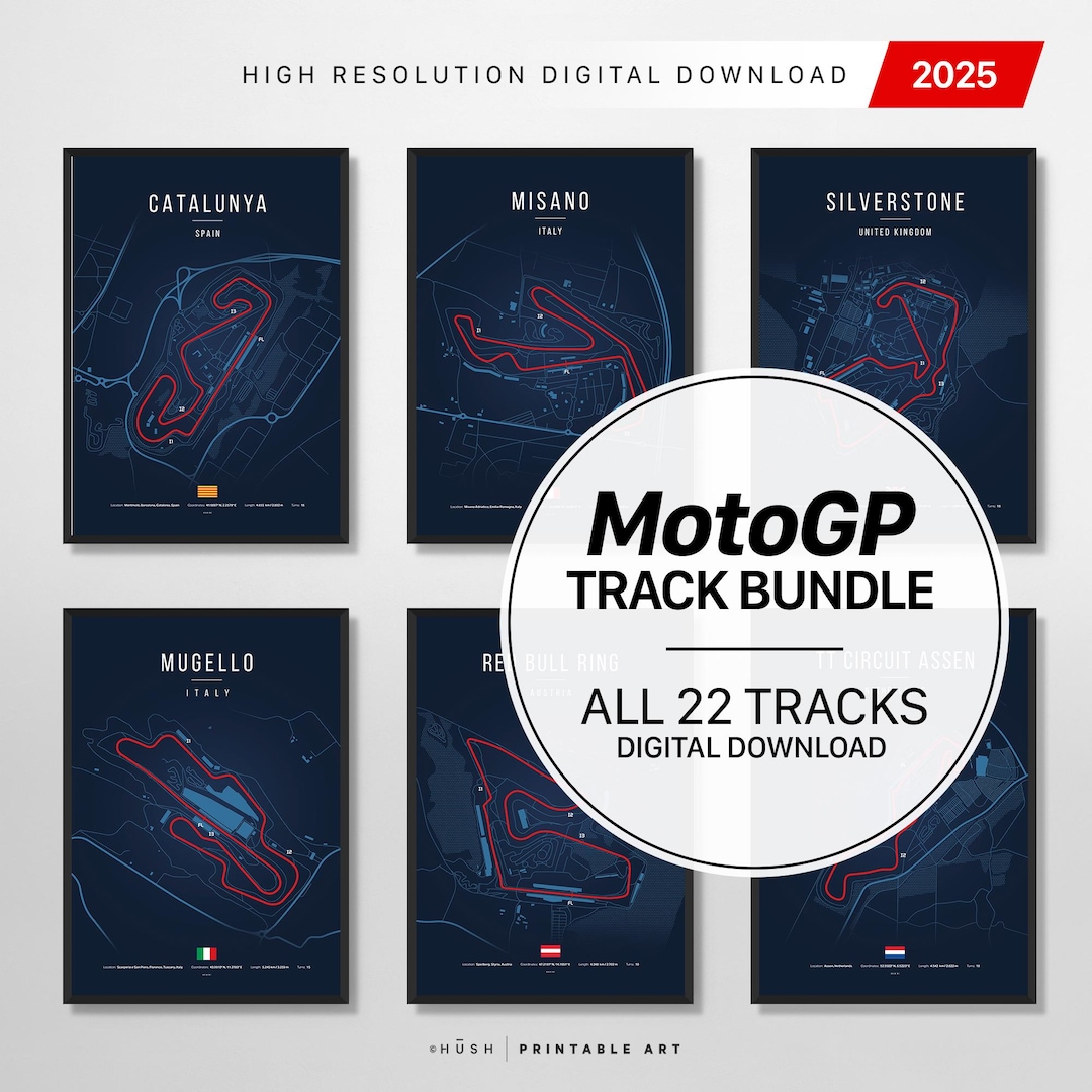 2025 Motogp Race Track Poster Bundle: 22 Circuits (digital Download) - Etsy