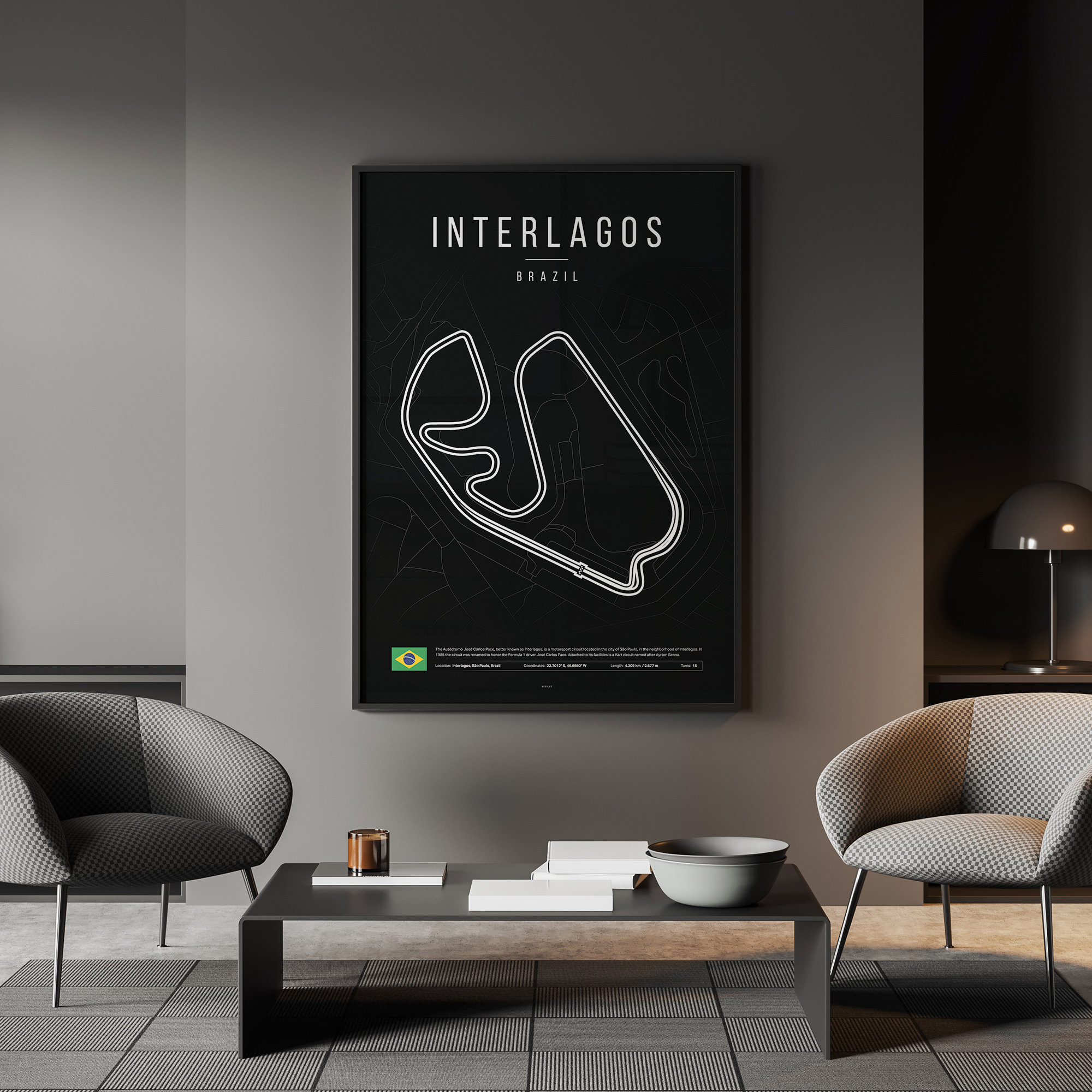 Formula 1 Interlagos Circuit Printable Wall Art Decor. Fathers Day Gift ...