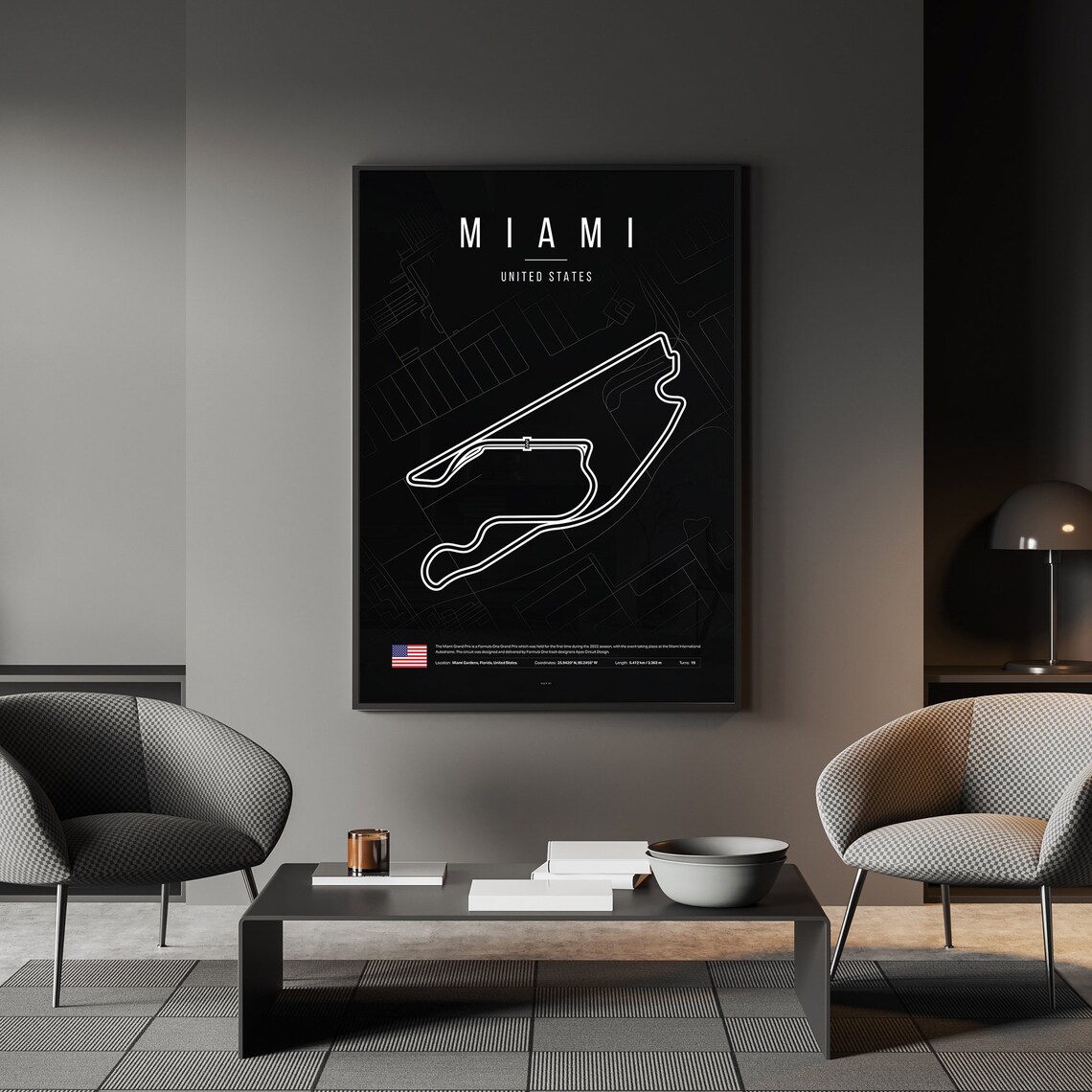 Formula 1 Miami Circuit Print F1 Wall Art Decor F1 USA - Etsy