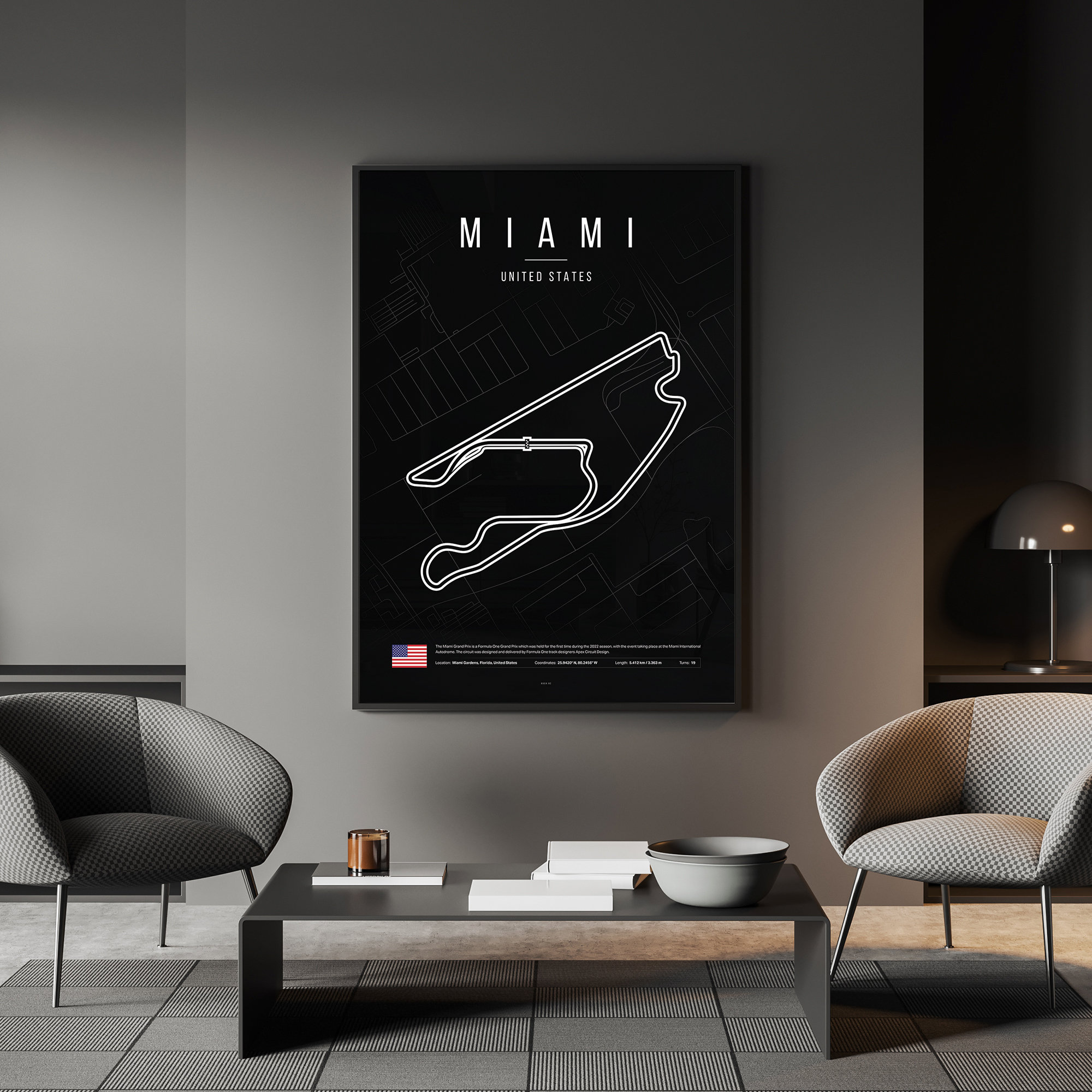 Formula 1 Miami Circuit Print | F1 Wall Art Decor | F1 USA Miami ...