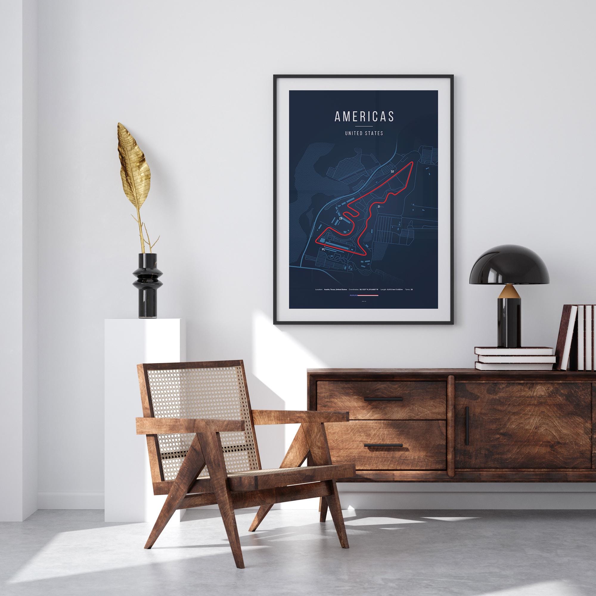 Circuit of the Americas F1 Poster: Abstract Race Track Art (digital ...