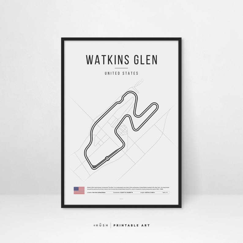 Watkins Glen International Racing Circuit Digital Poster | Motorsport ...