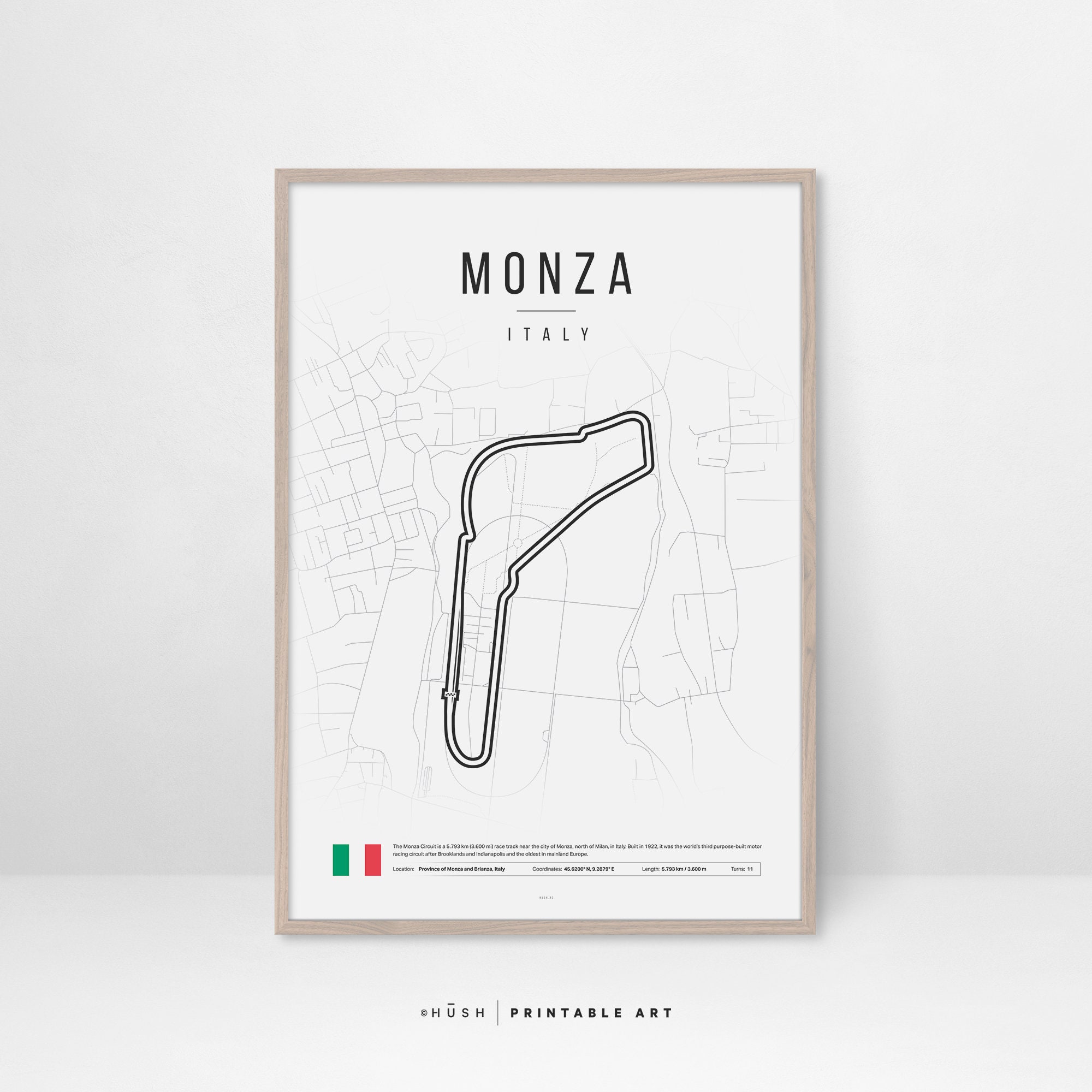 Formula 1 Monza Circuit Printable Wall Art Decor. Fathers Day Gift. F1 ...