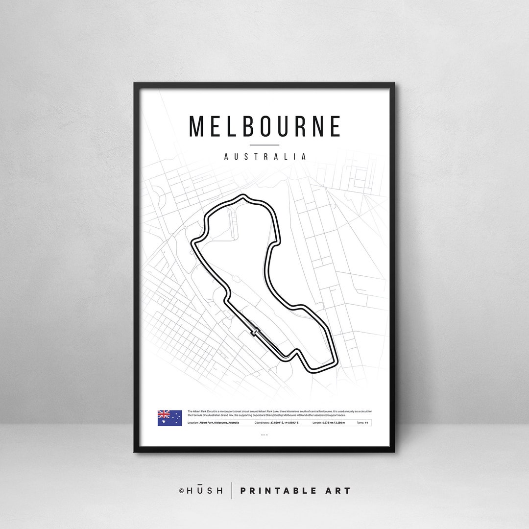 Formula 1 Melbourne Circuit Printable Wall Art Decor. F1 - Etsy