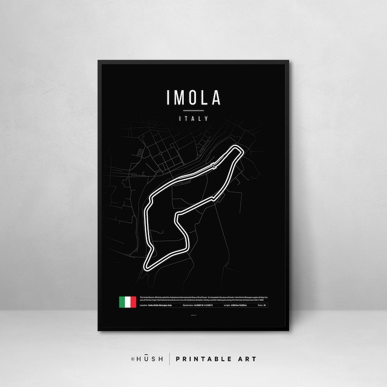 Imola Circuit Formula 1 Race Track Poster Digital Download | High ...