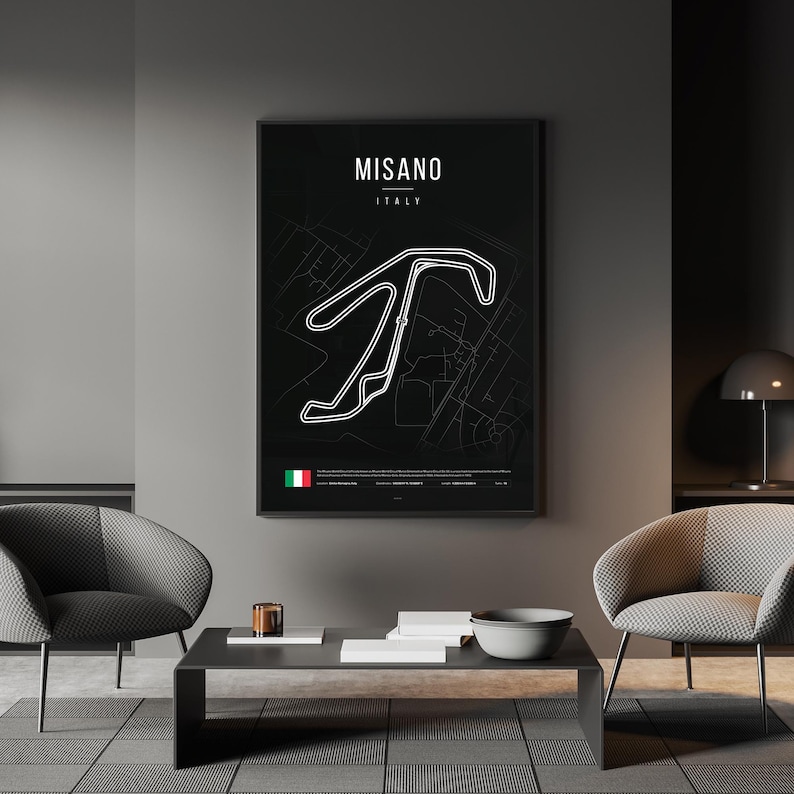 Misano Motogp Circuit Poster: Minimalist Race Track Art (digital ...