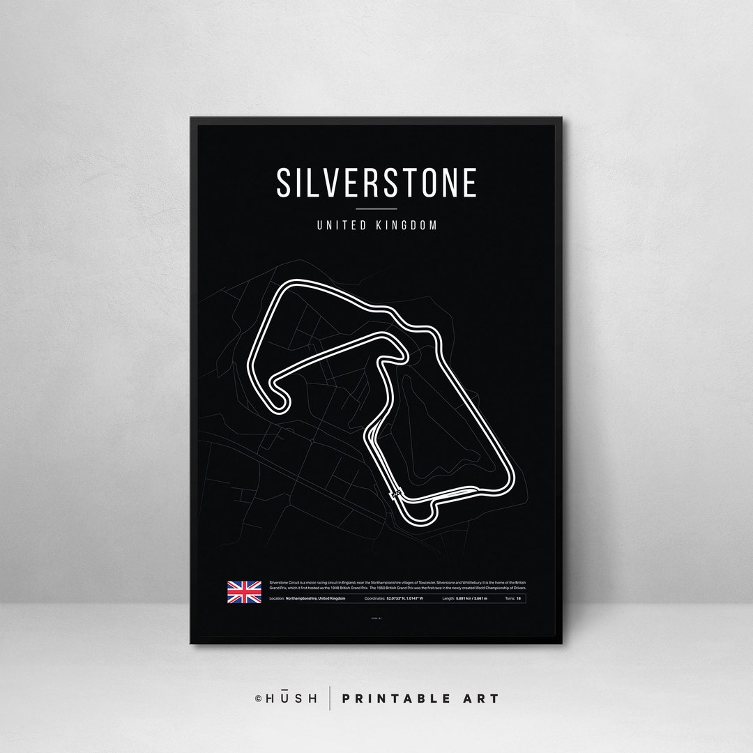 Formula 1 Silverstone Circuit Printable Wall Art Decor. - Etsy UK