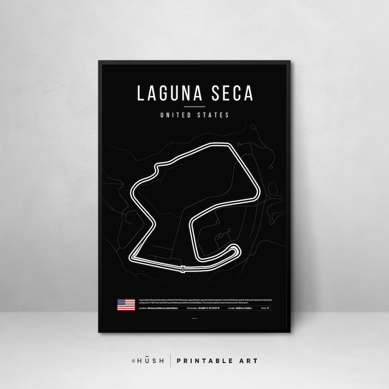 Laguna Seca Race Track Poster: Minimalist Motogp Art (digital Download ...