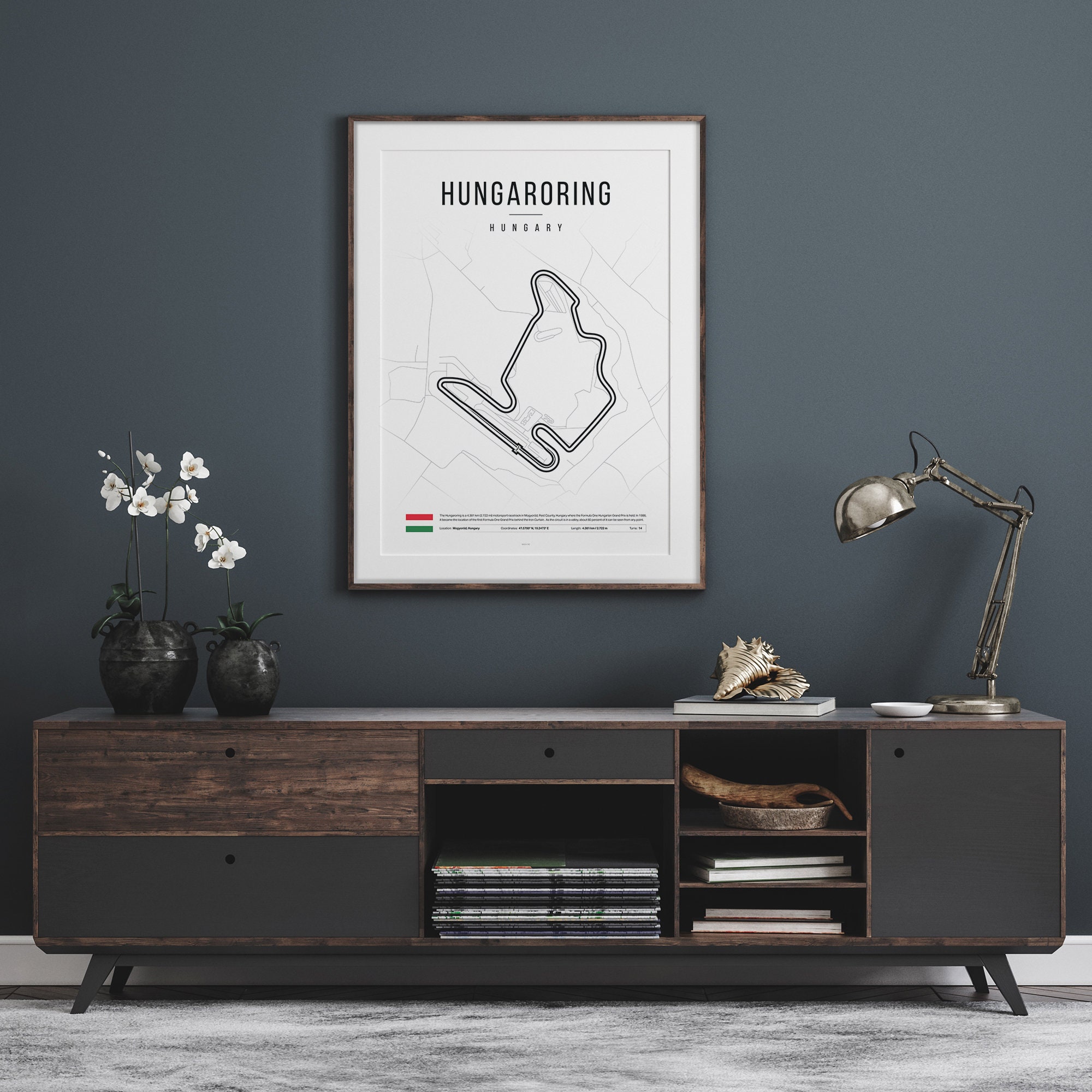 Formula 1 Hungaroring Circuit Printable Wall Art Decor. Fathers Day ...