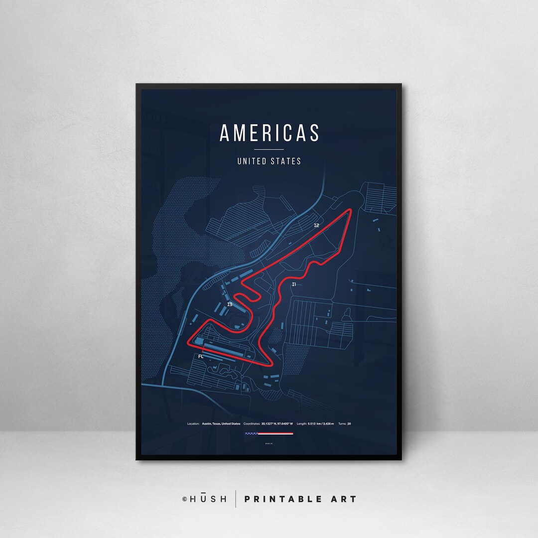 Motogp / Formula 1 Circuit of the Americas Printable Wall Art Decor. F1 ...