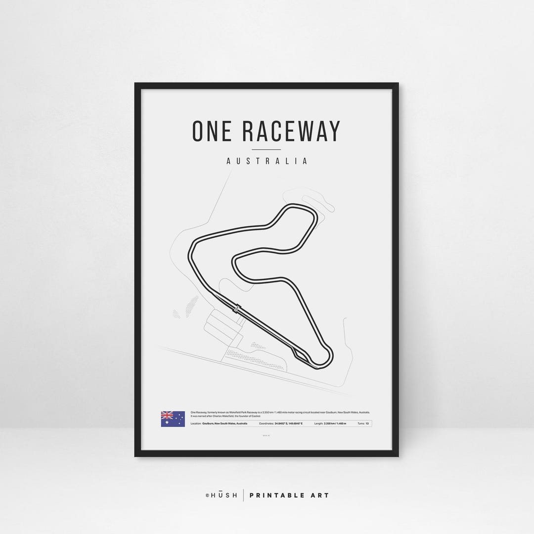One Raceway Australia Race Track Digital Poster – Modern Motorsport ...