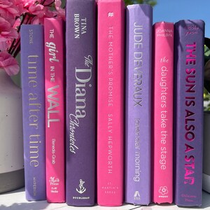 Pink and Purple Decorative Books, Girly Decor, Feminine Decor, Pink and ...