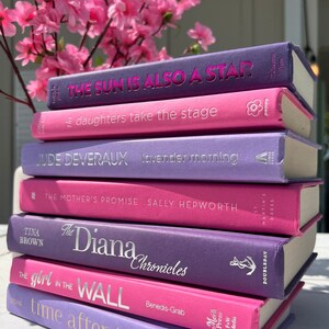 Pink and Purple Decorative Books, Girly Decor, Feminine Decor, Pink and ...