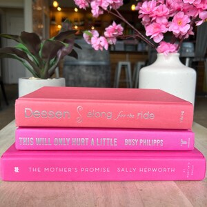 Hot Pink Decorative Books Pop of Color Books Pink Decor - Etsy