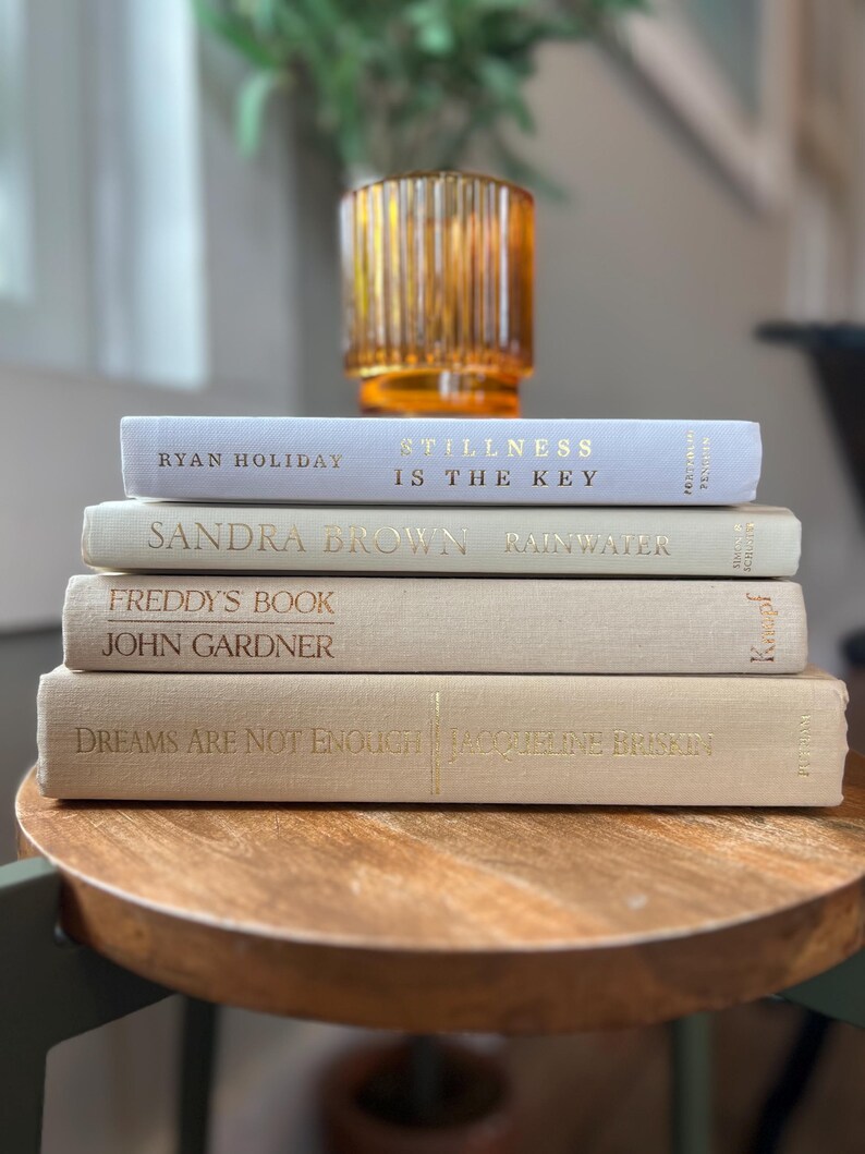 Ombré Cream and Beige Books, Neutral Books, Staging Books, Home Decor ...