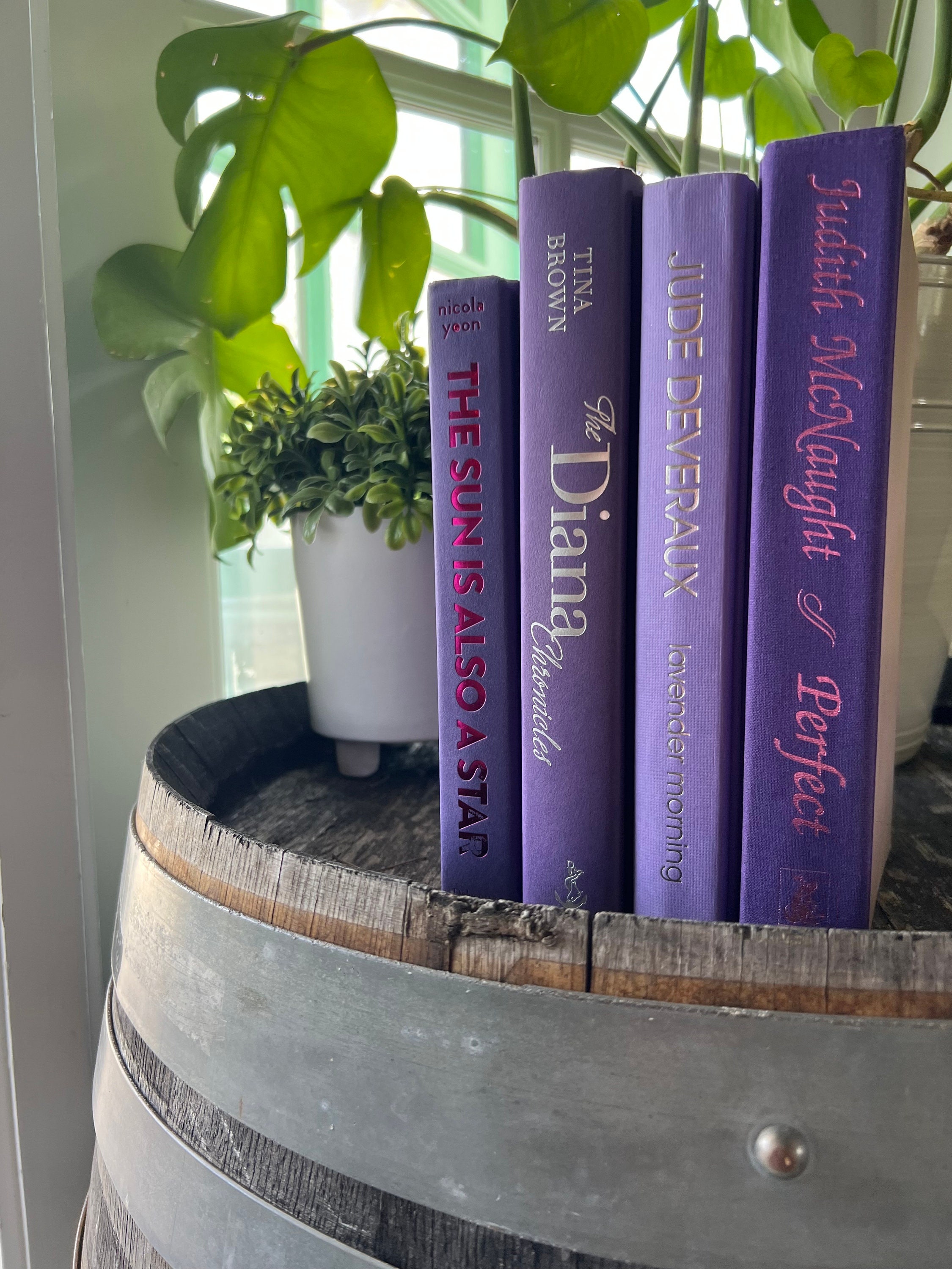 Purple Decorative Books Lilac Hardcover Books Books by - Etsy