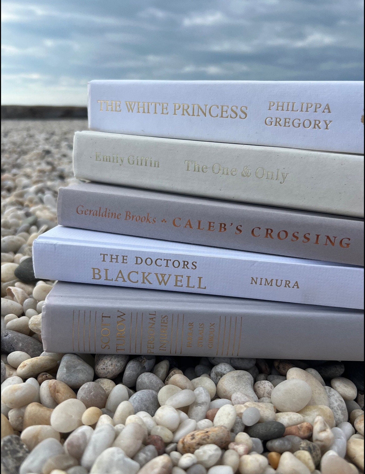 Soft Neutral Decorative Books, Pretty Decor Books, Bookshelf Styling ...