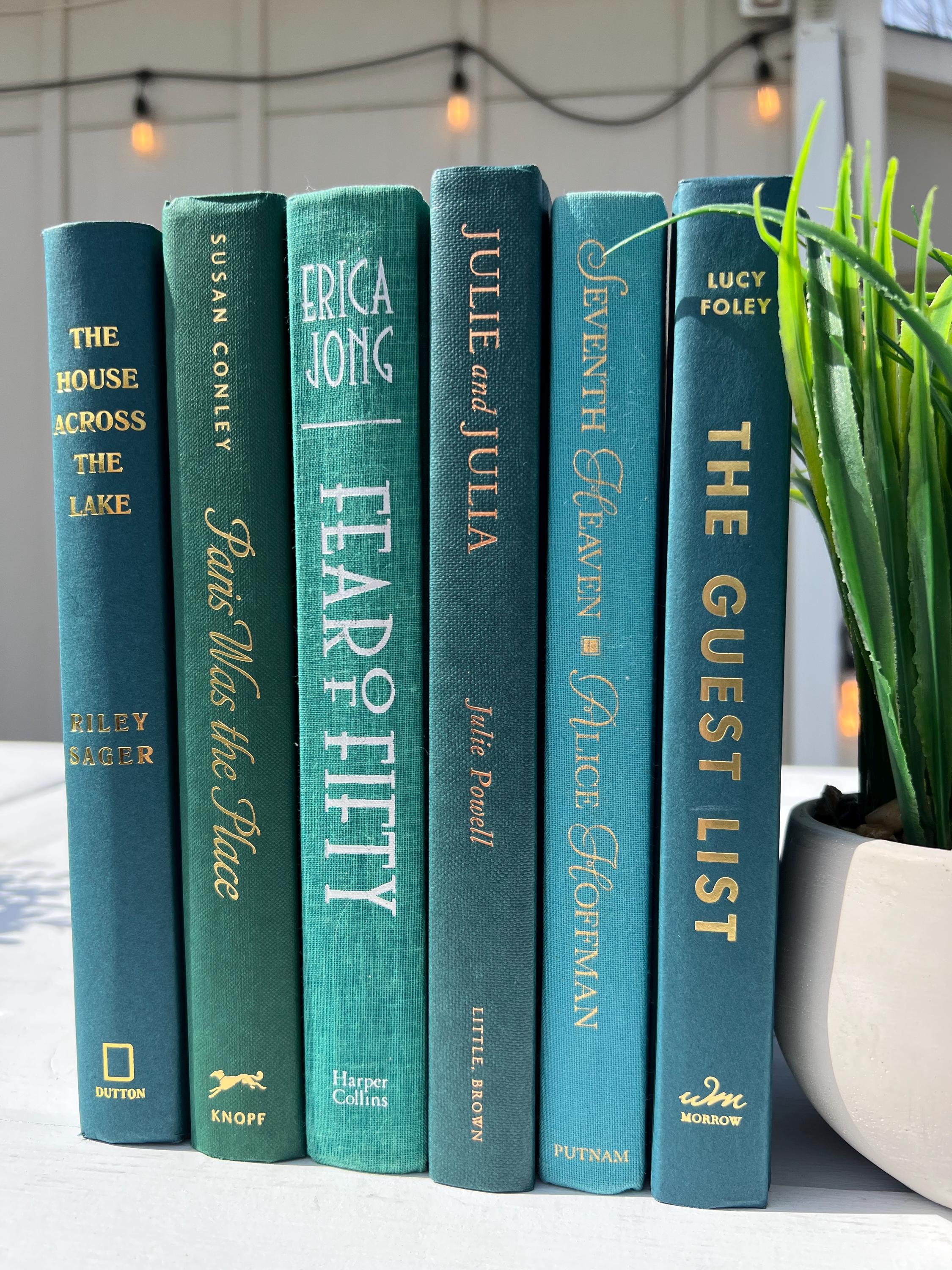 Emerald Green Books, Color Block Decorative Books, Green Book Set, Book ...