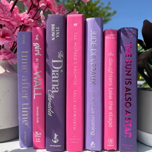 Pink and Purple Decorative Books, Girly Decor, Feminine Decor, Pink and ...