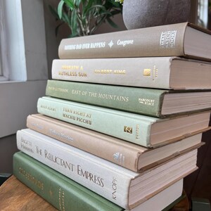 Light Earth Tone Decor Books, Neutral Decor Books, Beige and Green ...