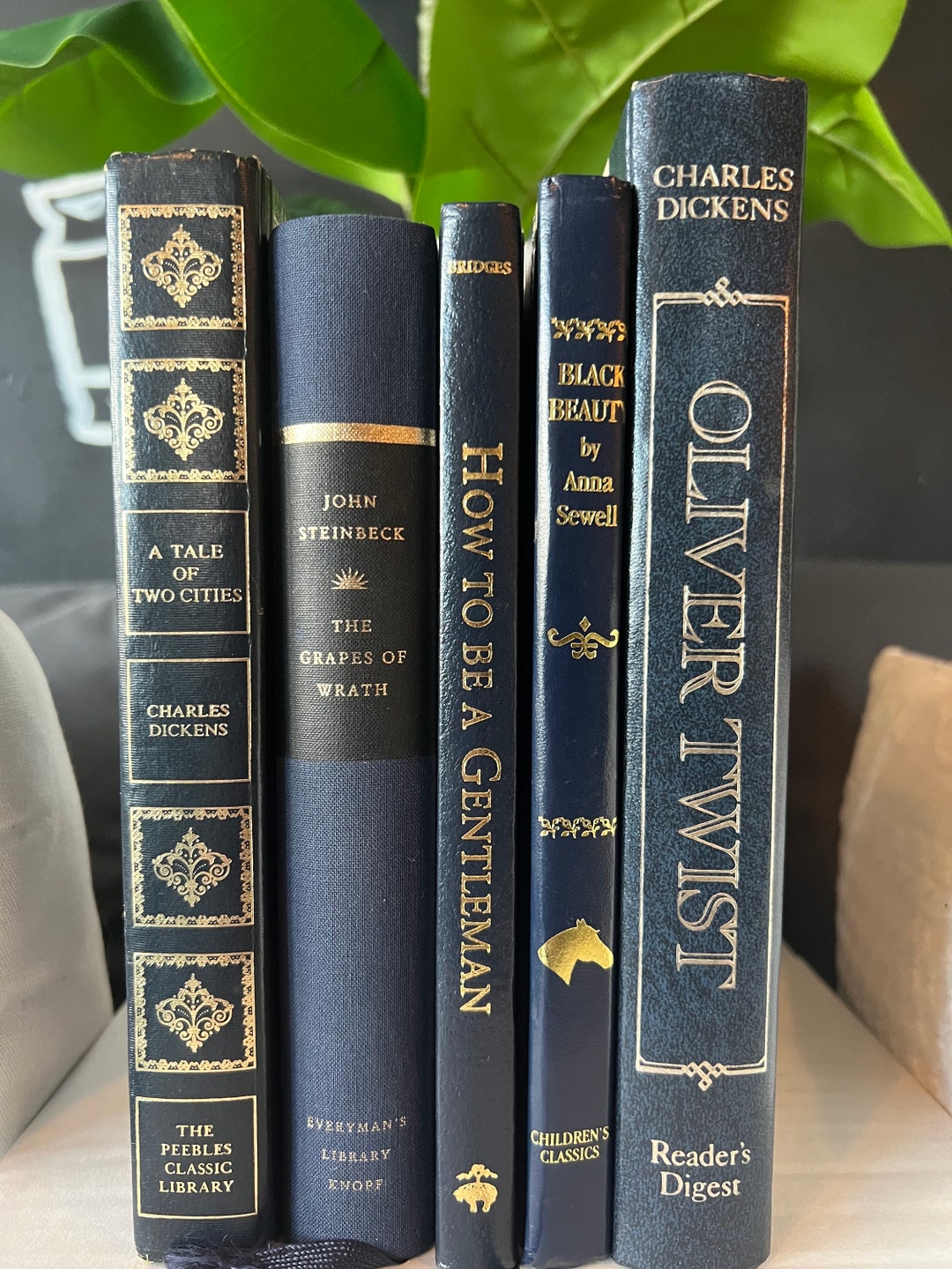 Navy Hardcover Books, Navy Books for Interior Design, Staging, Home ...