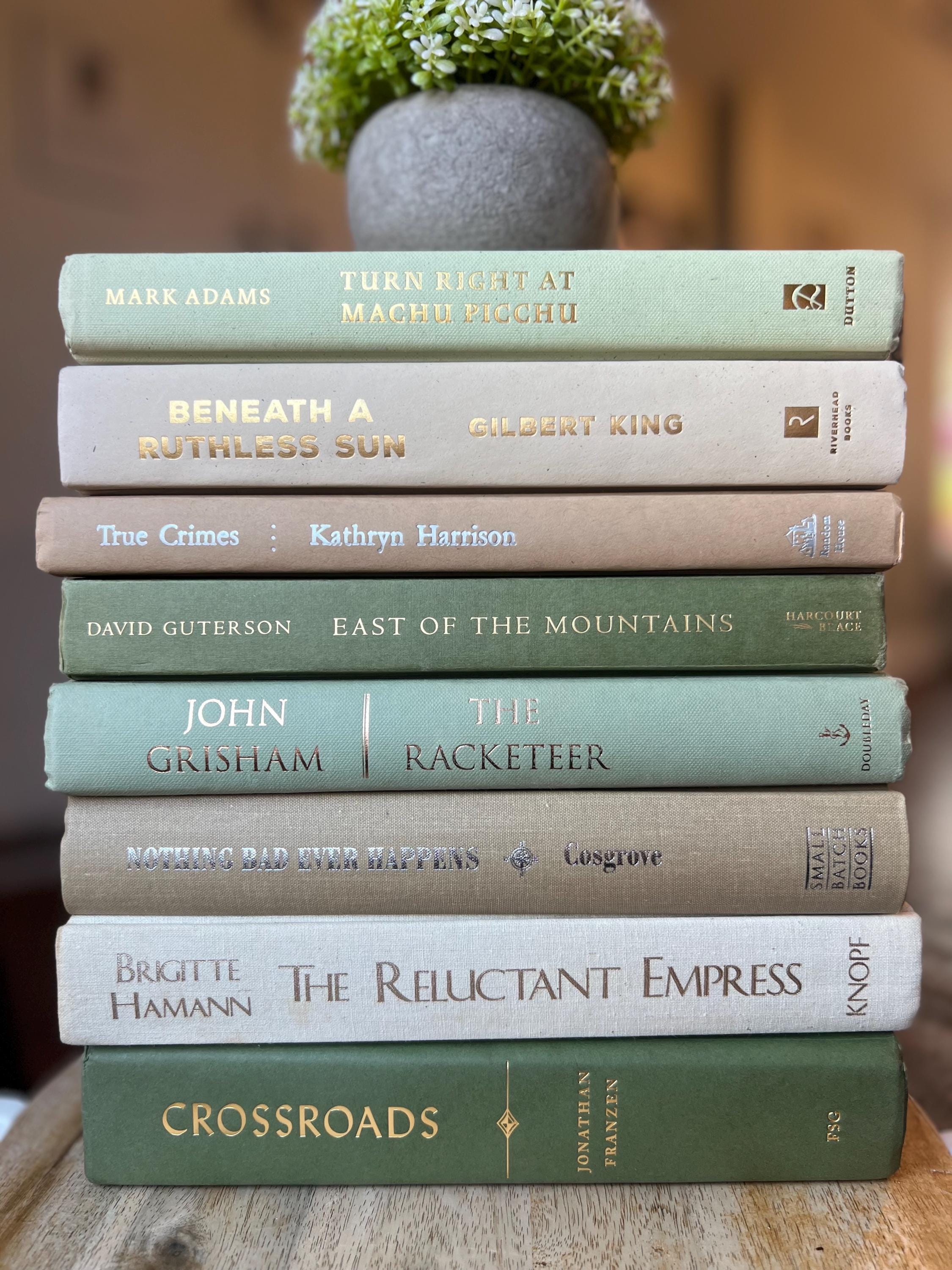 Light Earth Tone Decor Books, Neutral Decor Books, Beige and Green ...