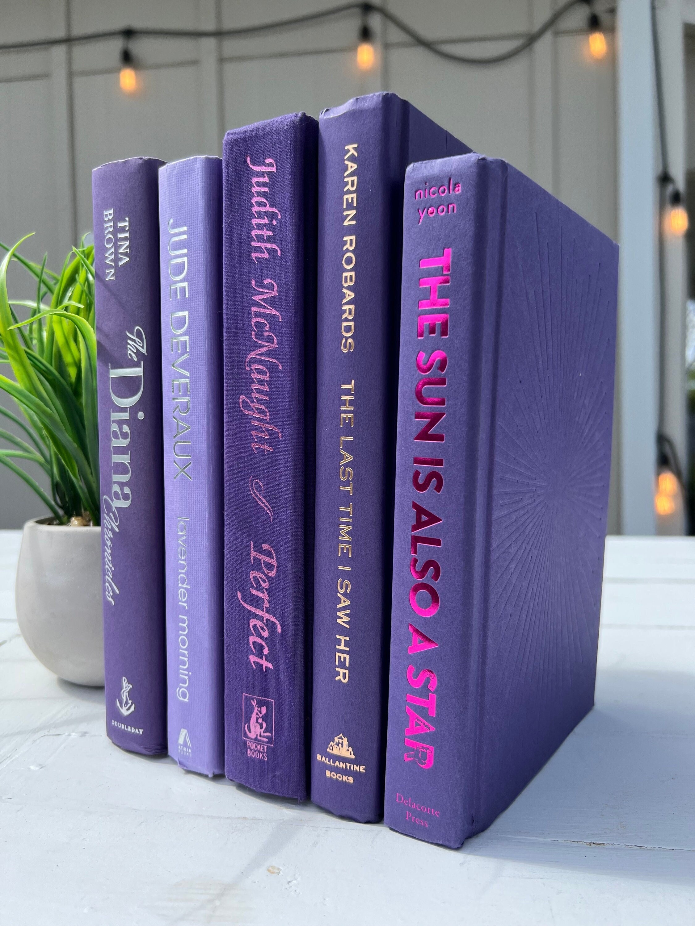 Purple Decorative Books Lilac Hardcover Books Books by - Etsy