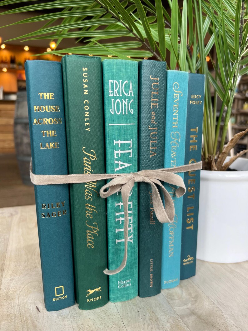 Emerald Green Books, Color Block Decorative Books, Green Book Set, Book ...
