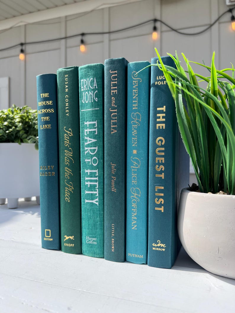 Emerald Green Books, Color Block Decorative Books, Green Book Set, Book ...