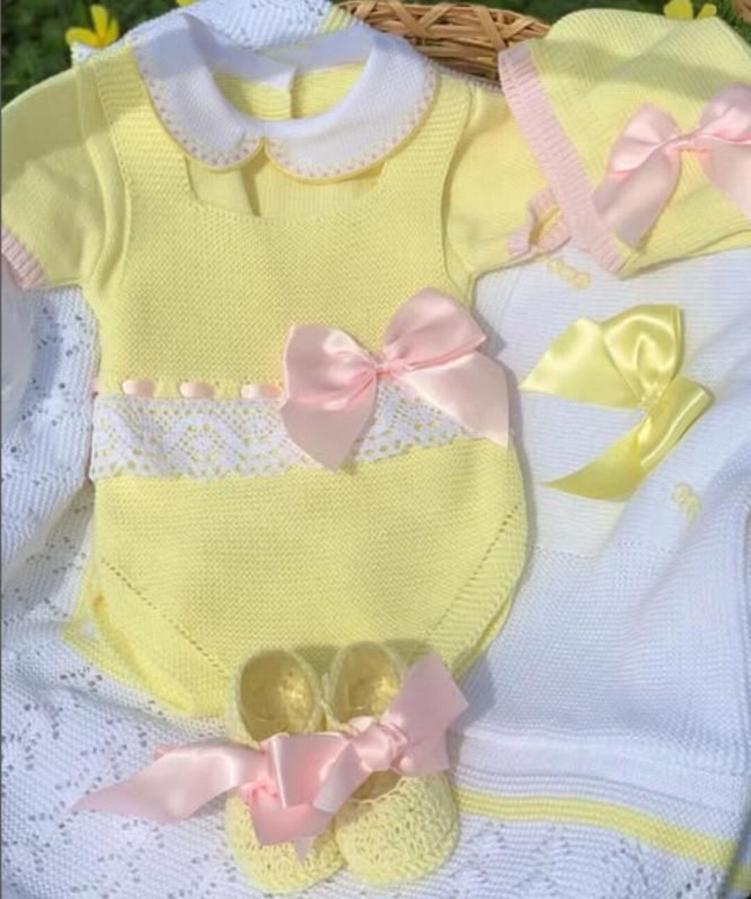 Spanish Summer Knitted Newborn Set Peto Primera Puesta Ranita Baby Knit ...