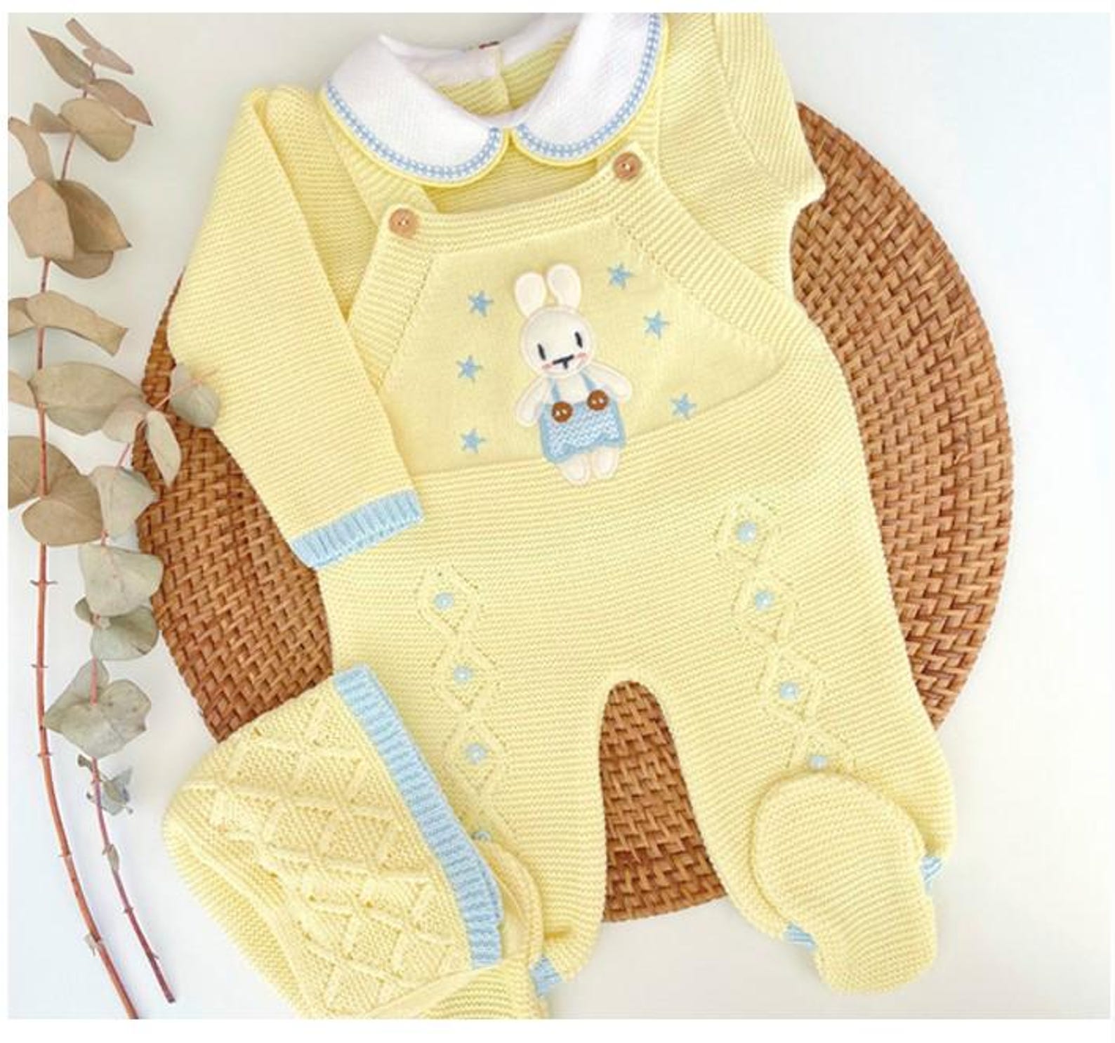 Spanish Knit Newborn Knit Set Peto Primera Puesta Bebe Knit Blue ...