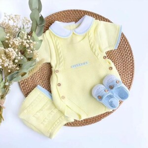 Spanish Summer Knitted Newborn Set Peto Primera Puesta Ranita Baby Knit ...