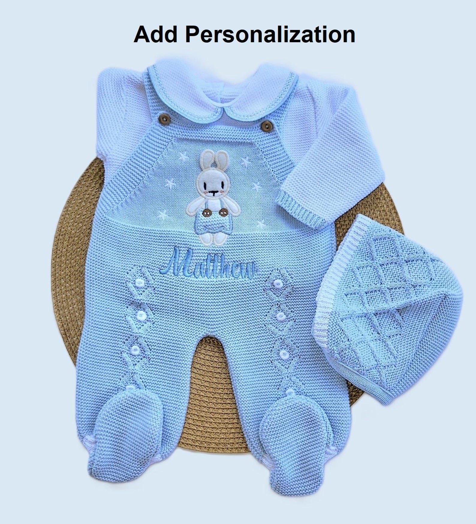 Spanish Knit Newborn Knit Set Peto Primera Puesta Bebe Knit Blue ...