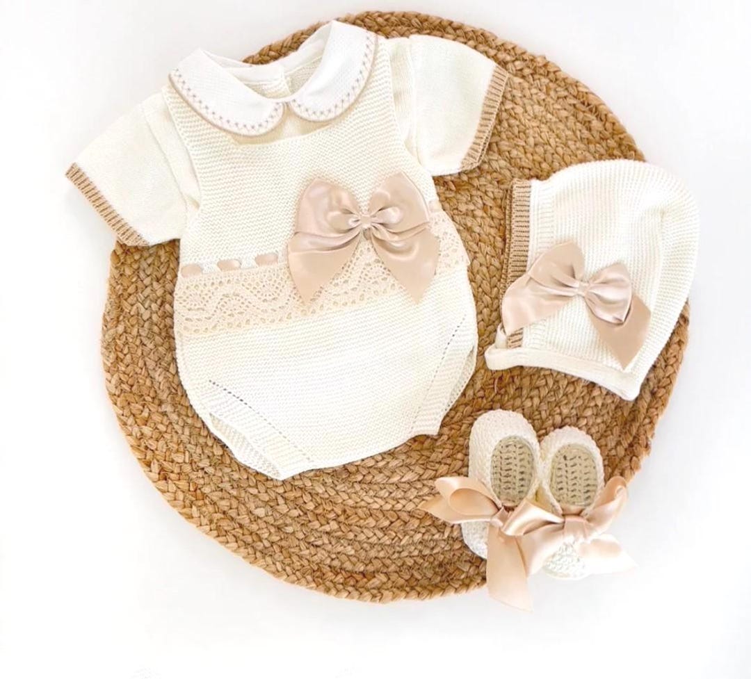 Spanish Summer Knitted Newborn Set Newborn Knit Outfit Primera Puesta ...