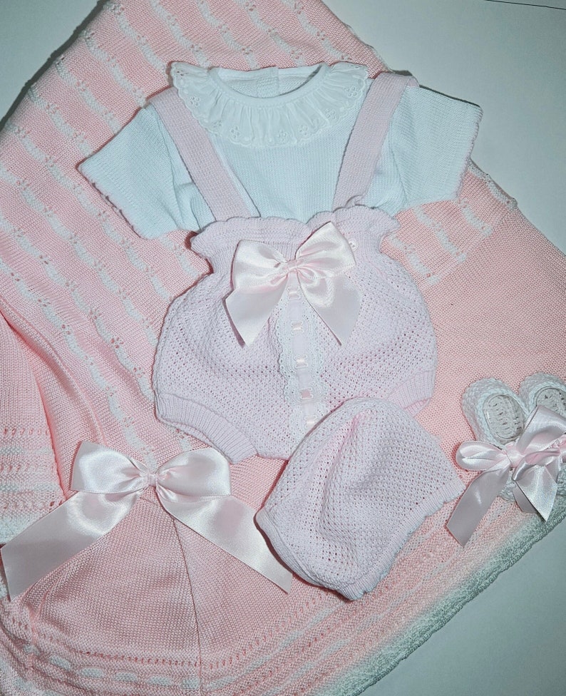 Spanish Summer Knitted Newborn Set Peto Primera Puesta Ranita Baby Knit ...