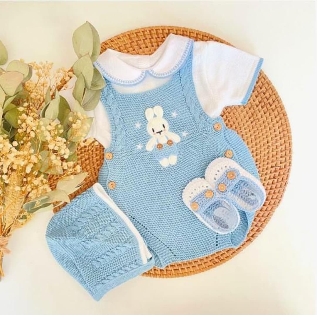 Spanish Summer Knitted Newborn Set Peto Primera Puesta Ranita Baby Knit ...