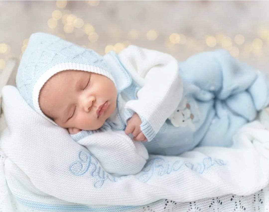 Spanish Knitted Newborn Knit Set Petito Primera Puesta Baby Boy Knit ...