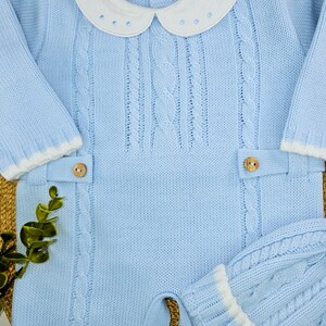 Spanish Knitted Newborn Knit Set Peto Primera Puesta Baby Boy Knit ...