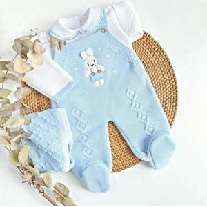 Spanish Knit Newborn Knit Set Peto Primera Puesta Bebe Knit Blue ...