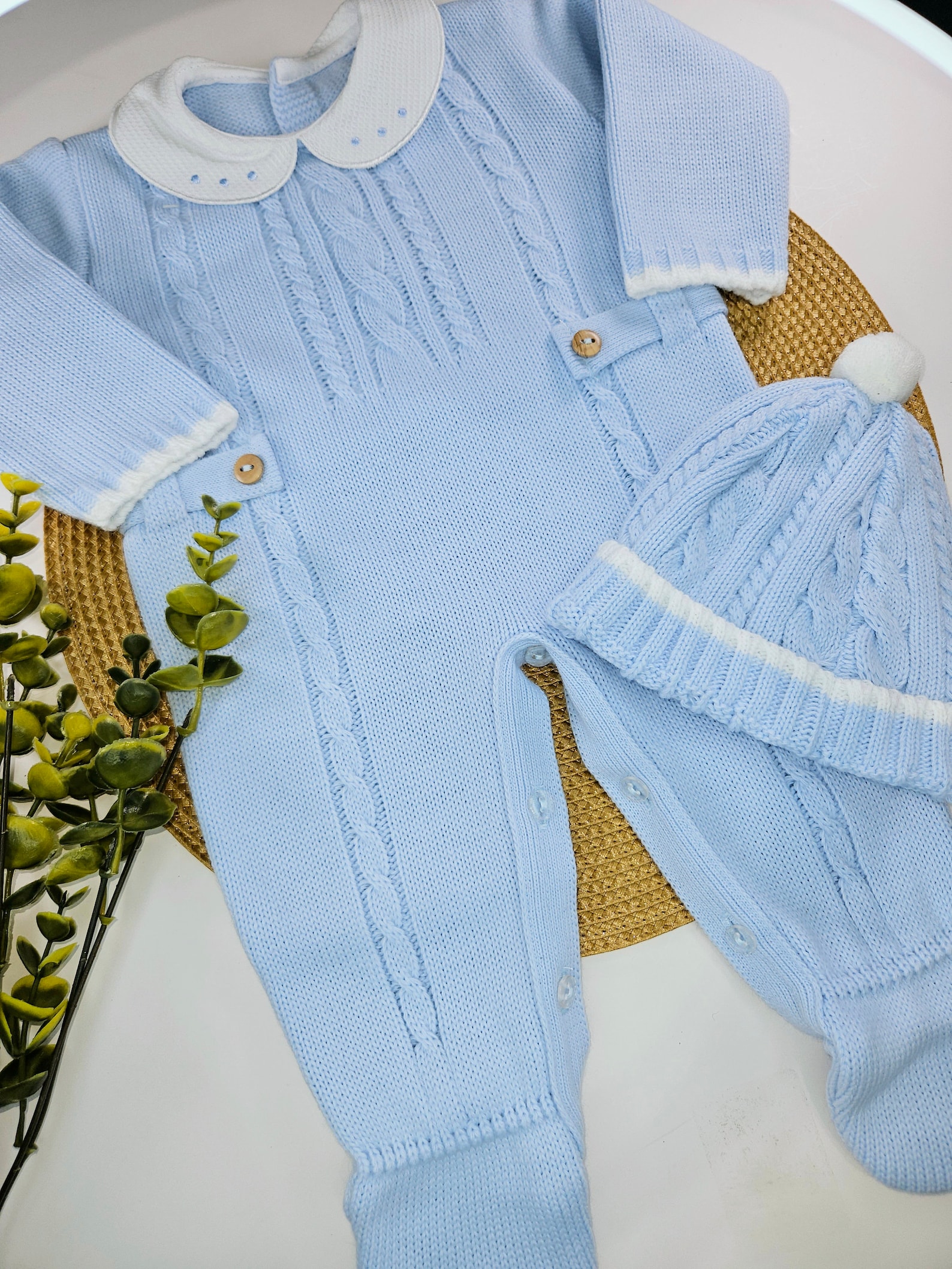 Spanish Knitted Newborn Knit Set Peto Primera Puesta Baby Boy Knit ...