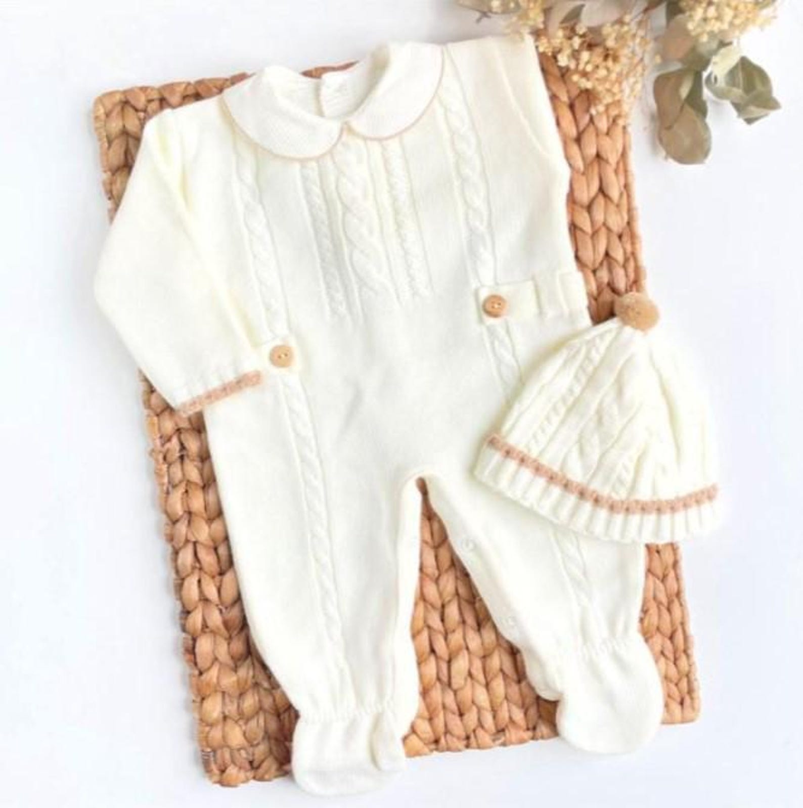 Spanish Knitted Newborn Knit Set Peto Primera Puesta Baby Boy Knit ...
