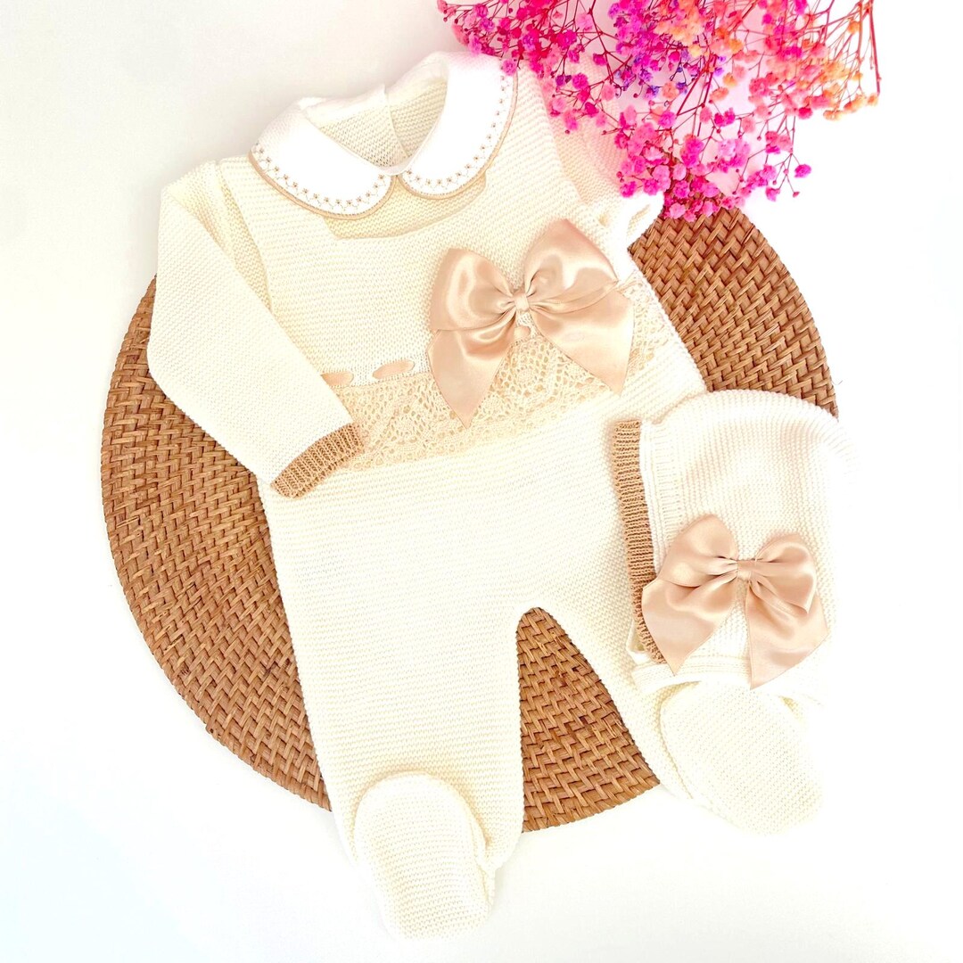Spanish Knitted Newborn Knit Set Peto Primera Puesta Baby Boy Knit ...