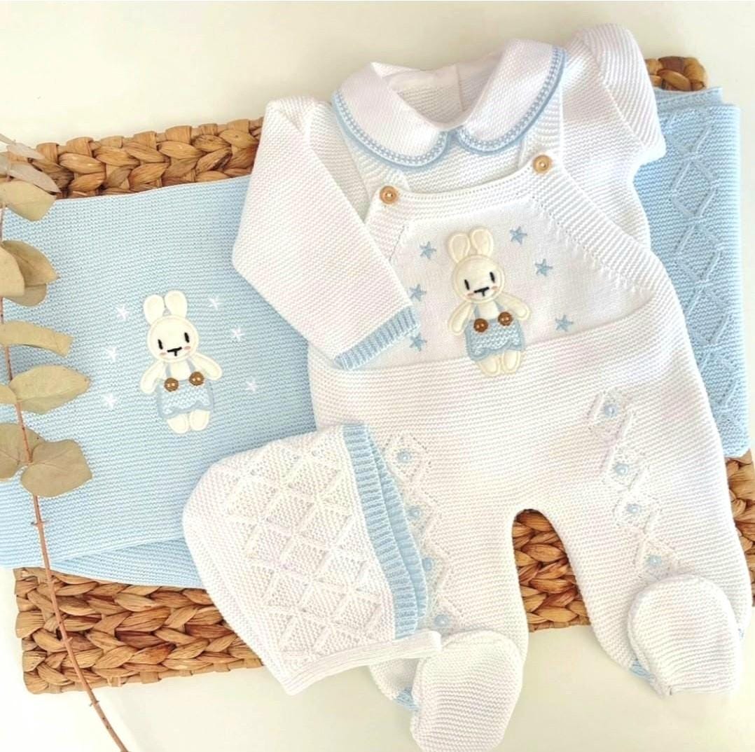 Spanish Knit Newborn Knit Set Peto Primera Puesta Bebe Knit Blue ...
