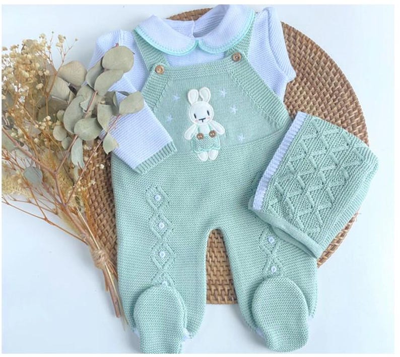 Spanish Knit Newborn Knit Set Peto Primera Puesta Bebe Knit Blue ...