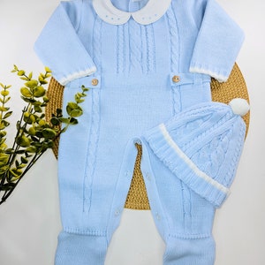 Spanish Knitted Newborn Knit Set Peto Primera Puesta Baby Boy Knit ...