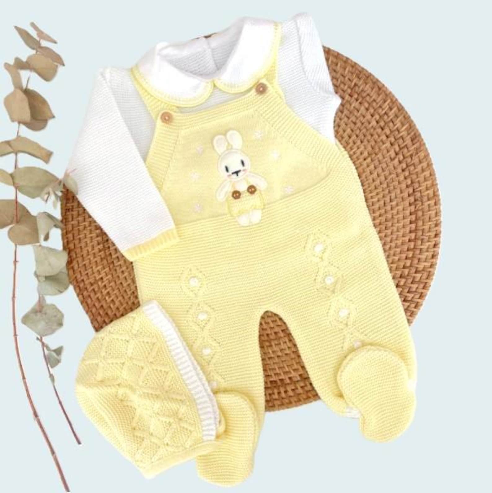 Spanish Knit Newborn Knit Set Peto Primera Puesta Bebe Knit Blue ...