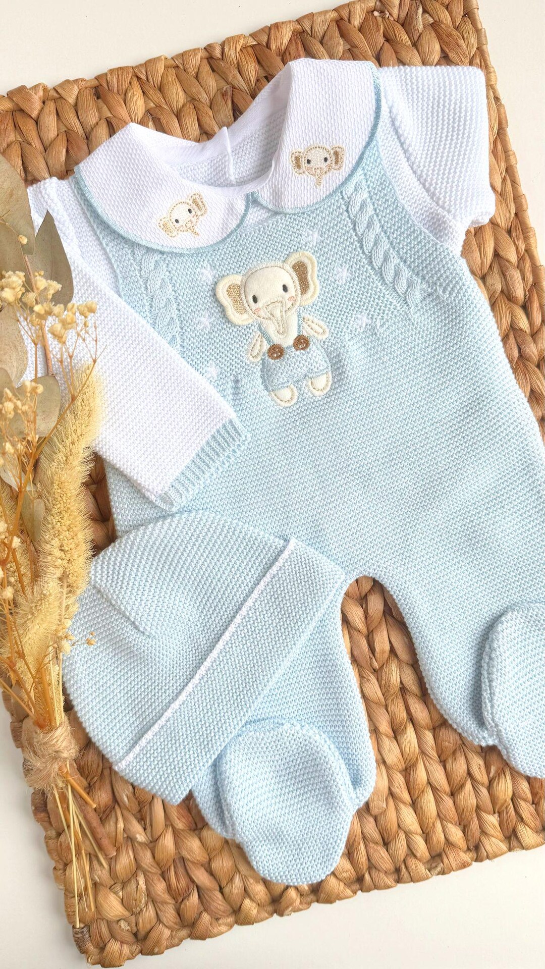 Newborn Boy First Outfit Spanish Newborn Knitted Set - Peto Primera ...