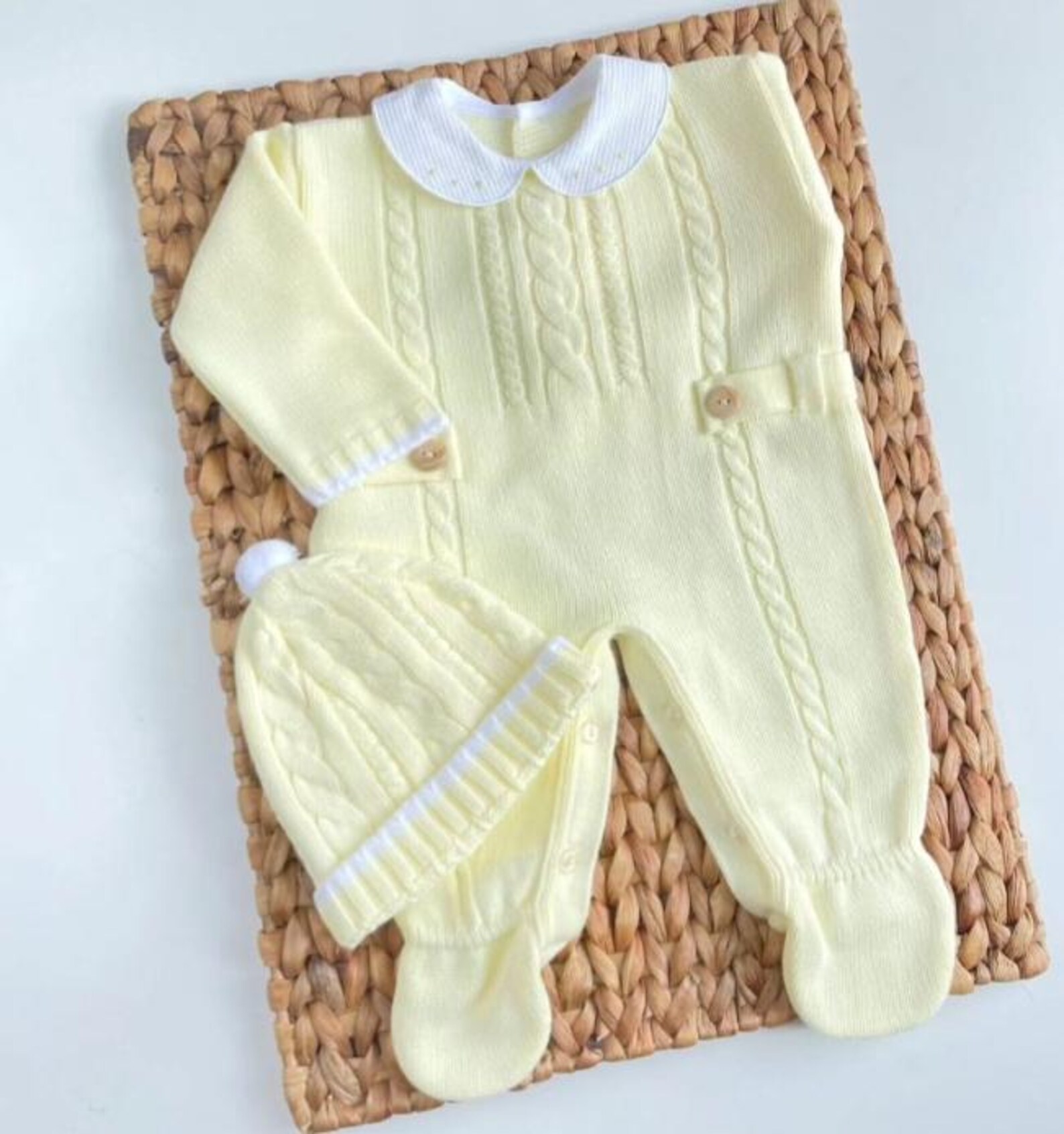 Spanish Knitted Newborn Knit Set Peto Primera Puesta Baby Boy Knit ...